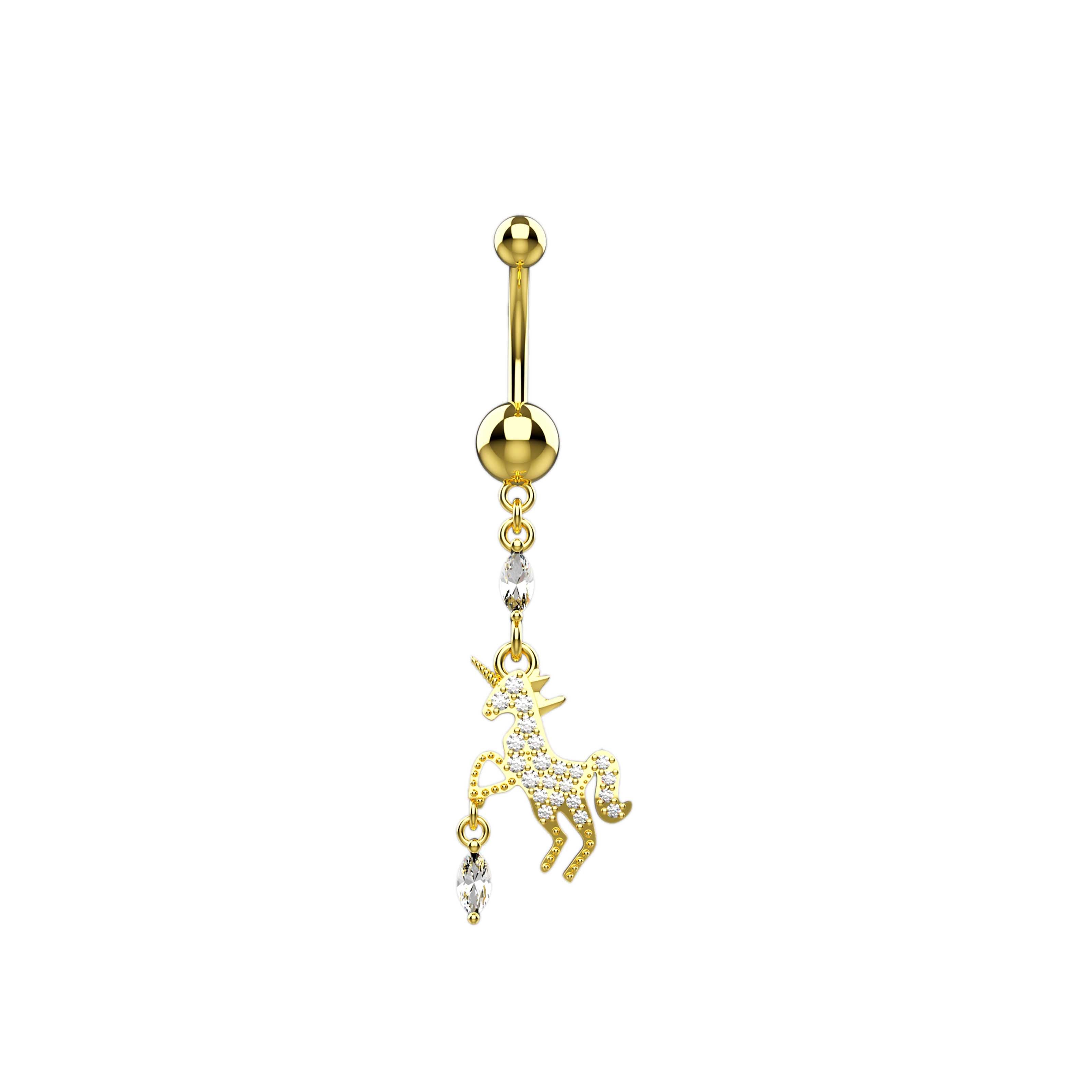 Horse Belly Button Ring Floating | Crystal Belly Rings – The Ethnic Jewels