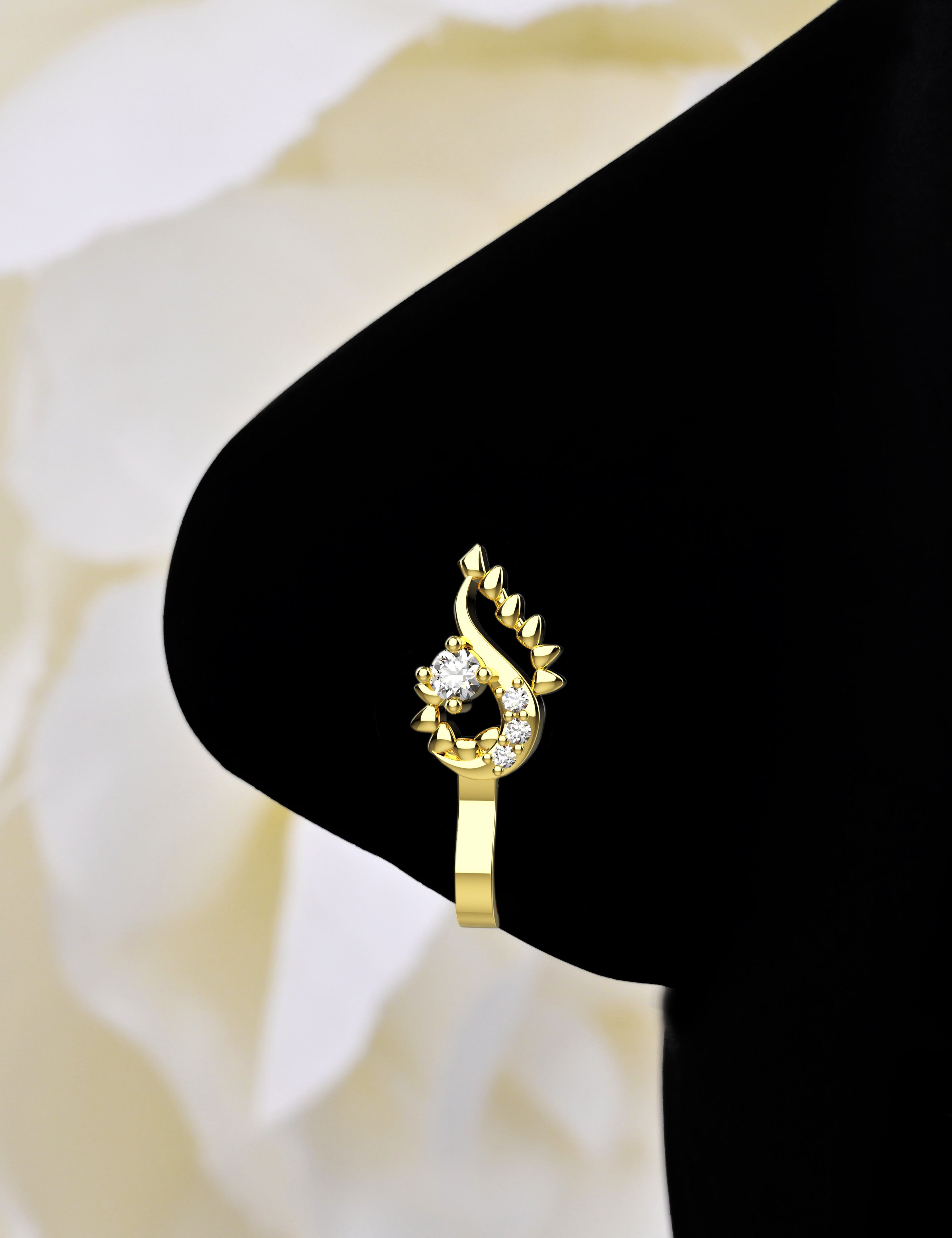 14k Gold Nose Cuff – Fake Nose Stud, Faux Piercing Nose Ring – The ...