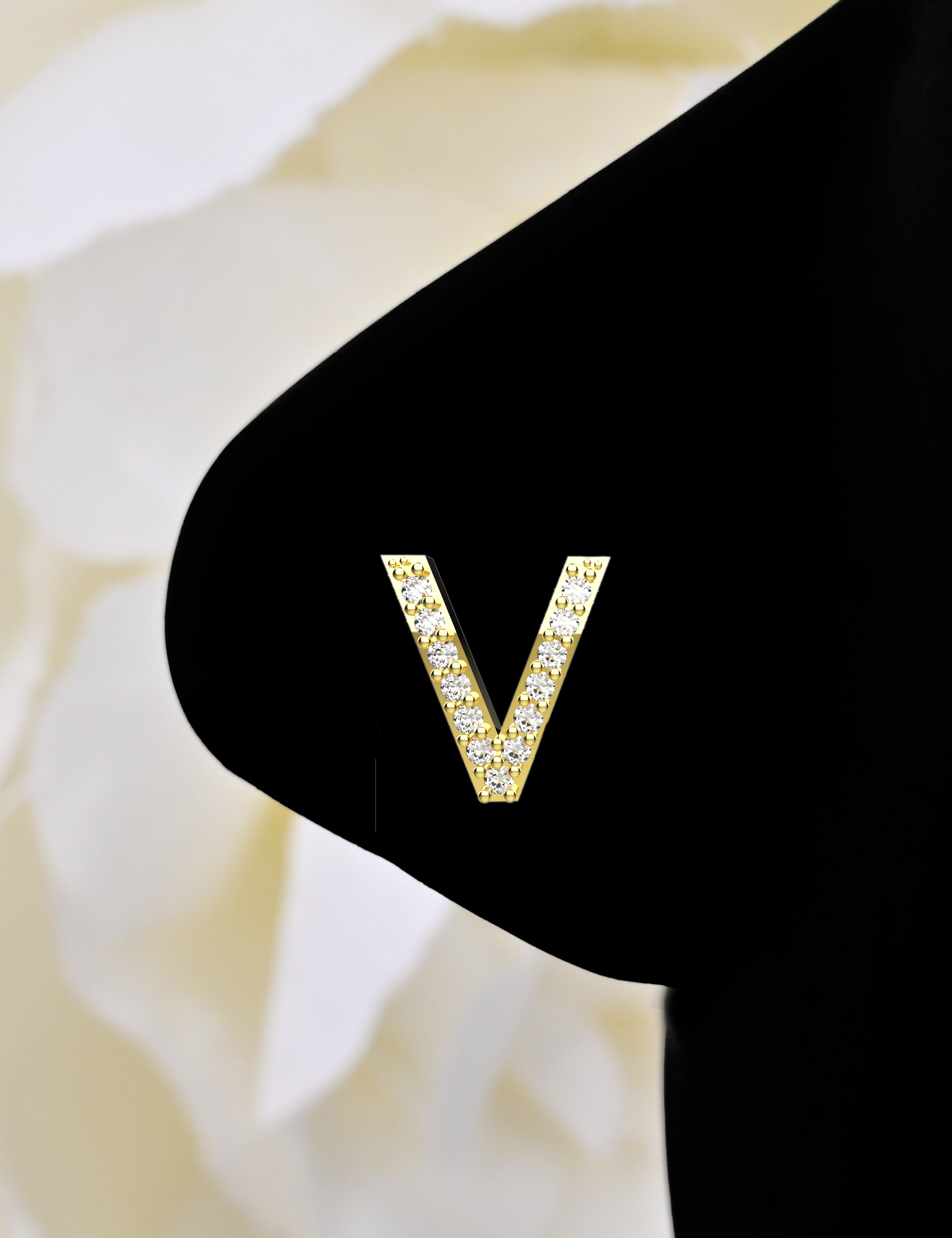 Initial V Nose Ring | Custom Alphabet Nose Piercing Jewelry – The ...