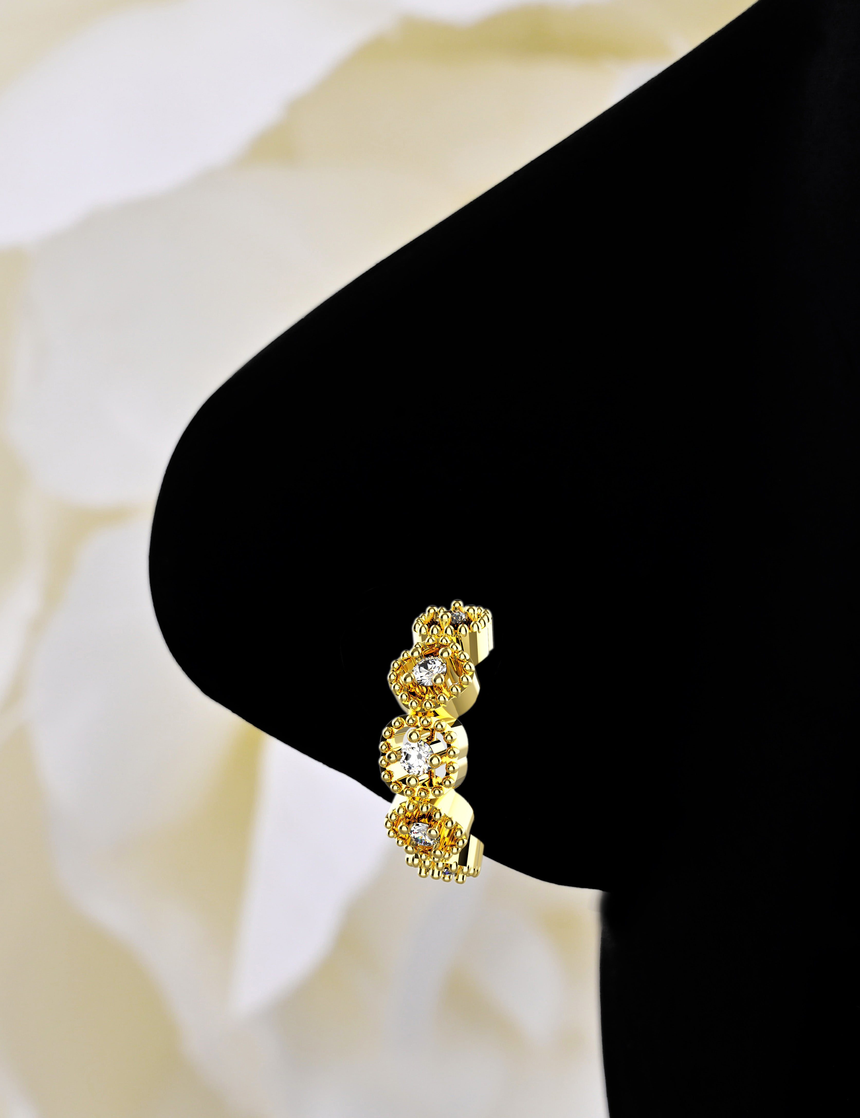 14K Gold Nose Hoop – Elegant Nose Ring for Women – The Ethnic Jewels