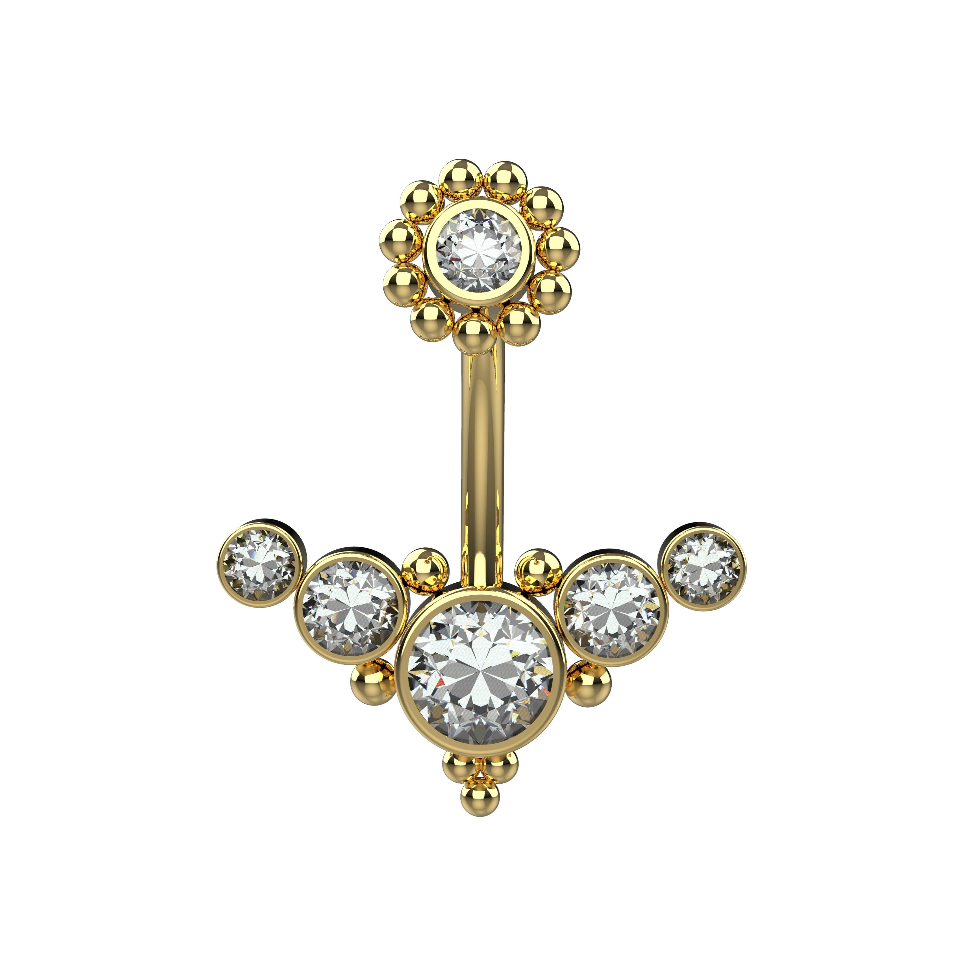 14G Floating Navel Jewelry – Belly Button Piercing Gift – The Ethnic Jewels