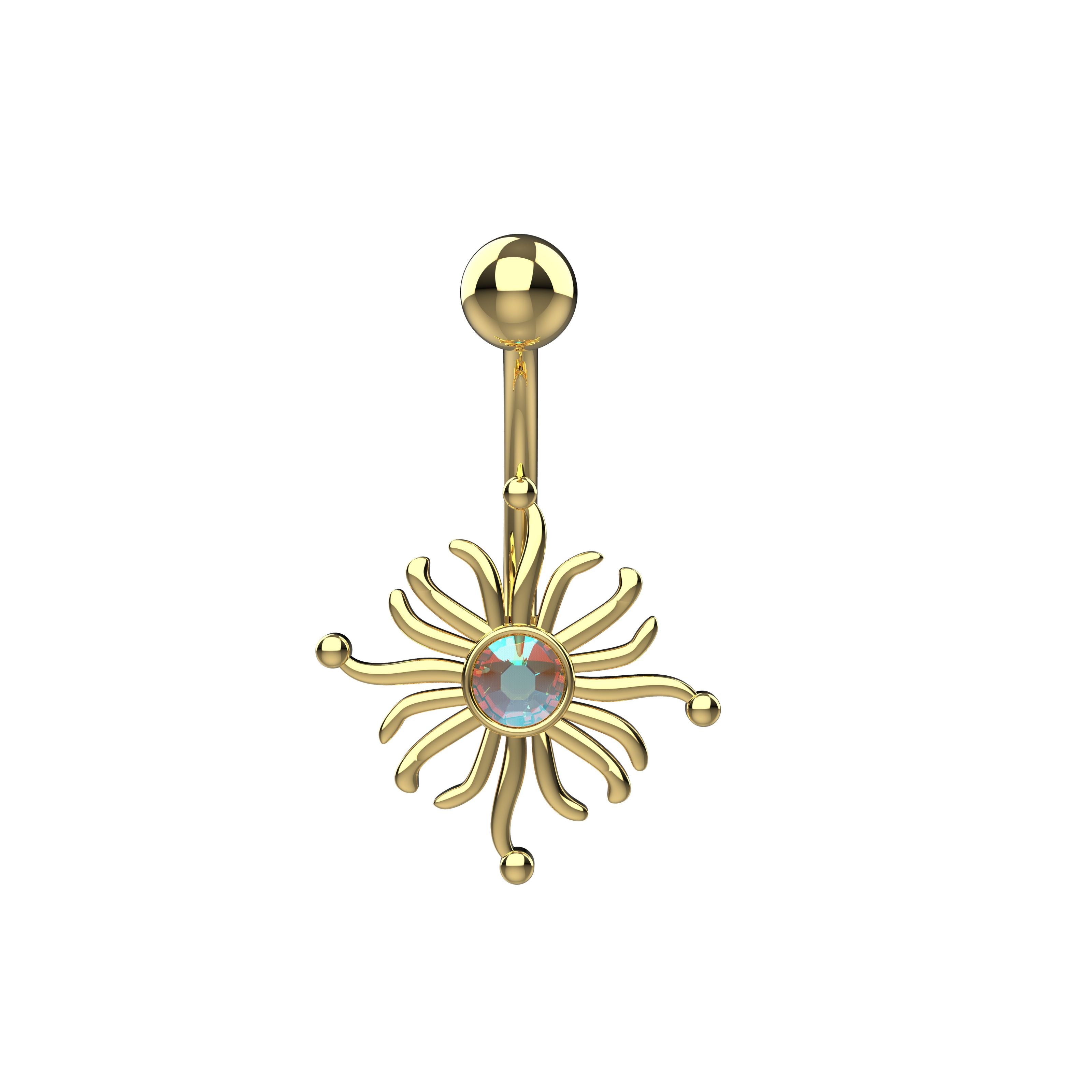 Gold Belly Ring – Dainty Navel Jewelry for Belly Button Piercing – The ...