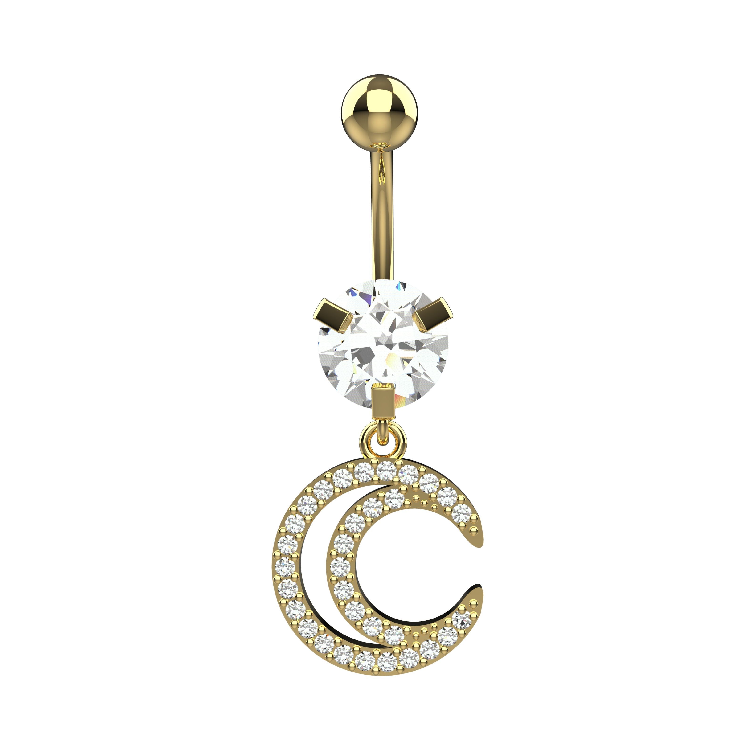 Floating Navel Jewelry Piercing For Women – Elegant Belly Button Rings ...