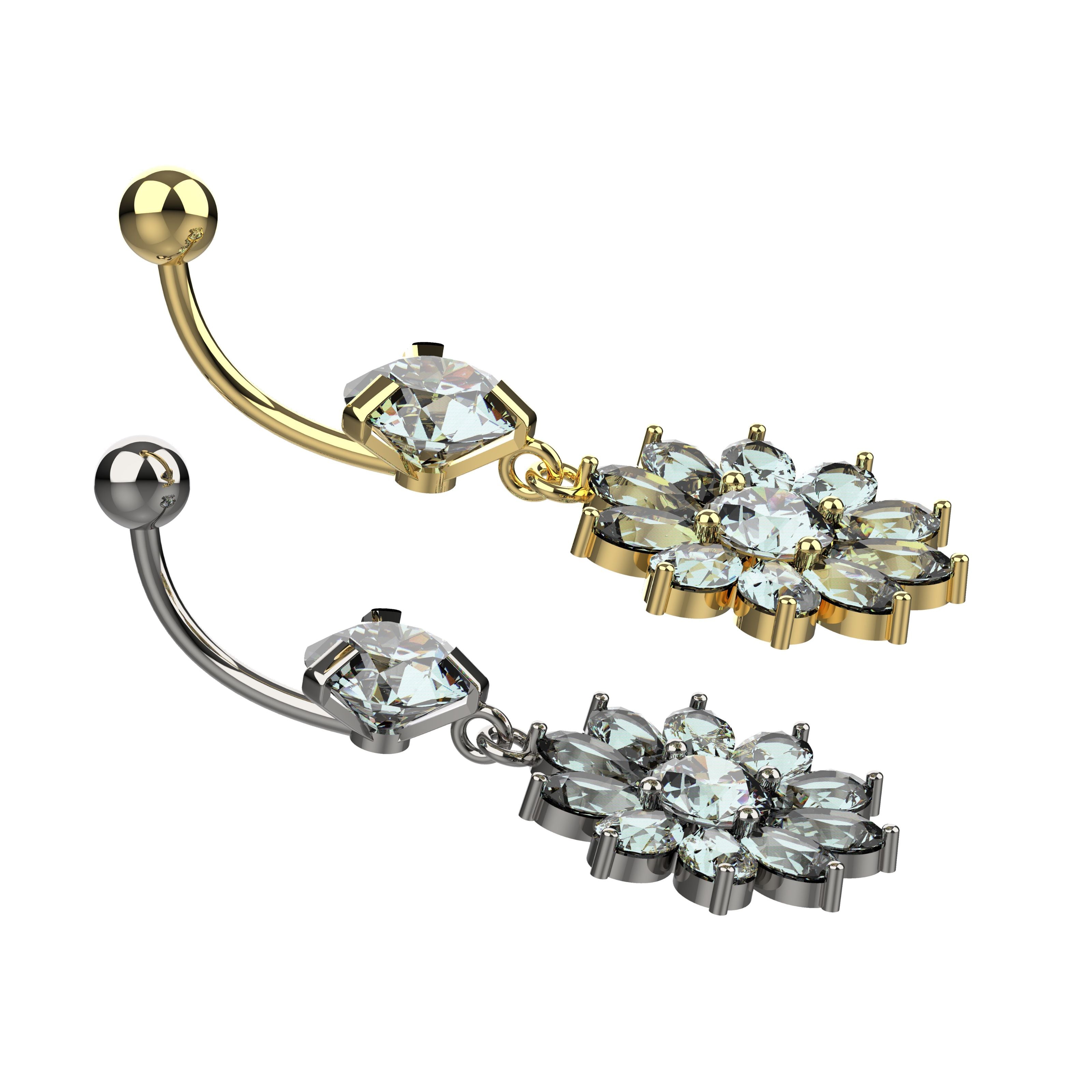 Floating Navel Belly Ring For Women – Belly Button Ring Piercing – The ...