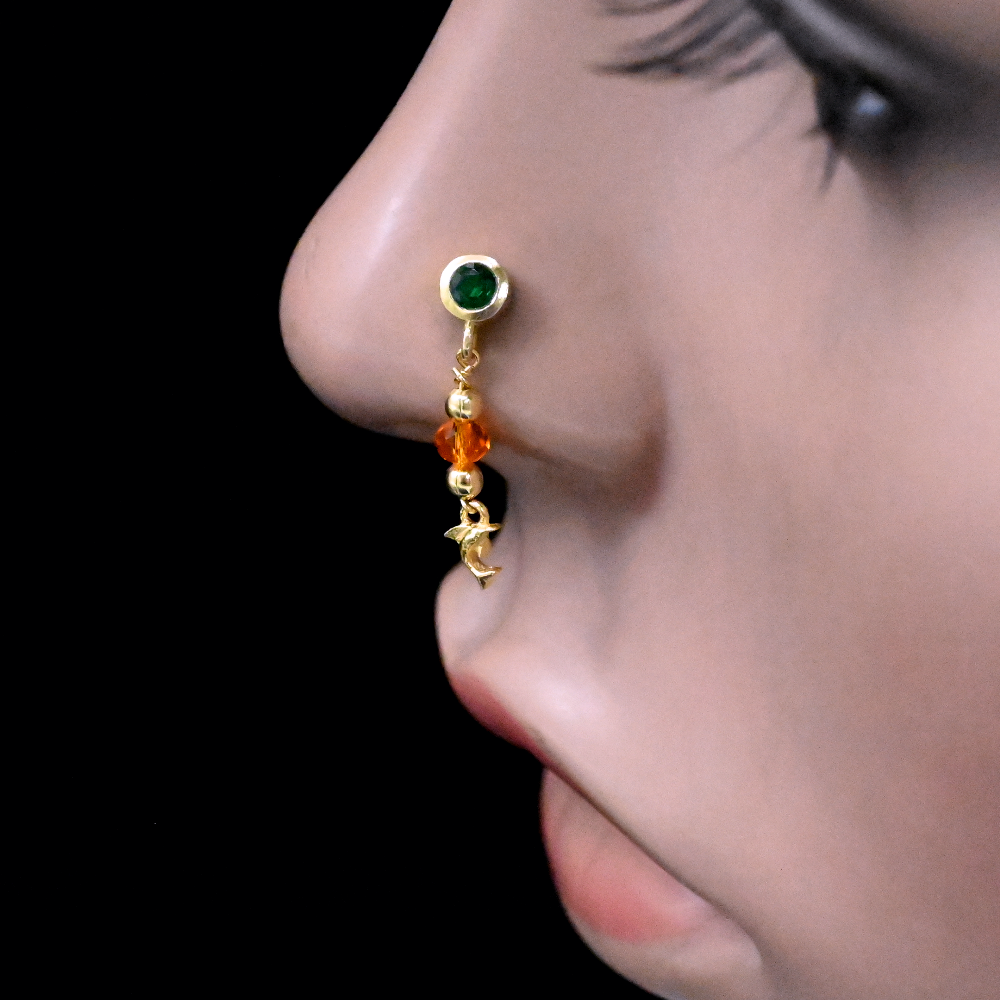 Dangling Nose Stud | Dainty Drop Nose Piercing Jewelry – The Ethnic Jewels